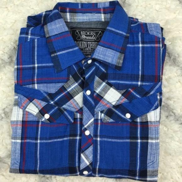 Broken Threads | Shirts | Broken Threads Plaid Snap Button Down Shirt ...